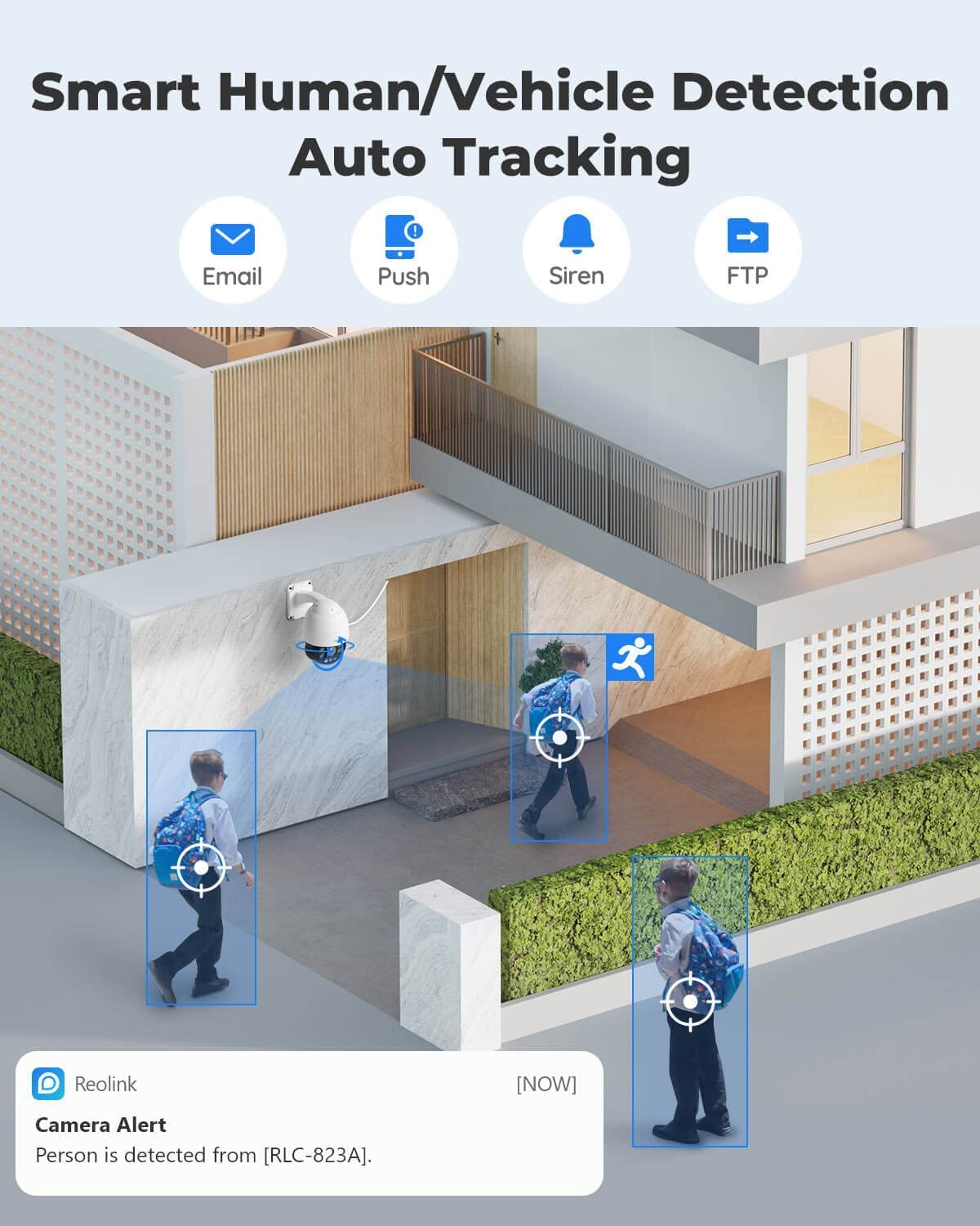 REOLINK 4K Outdoor Home Security Cameras, PoE IP Surveillance, Smart Human/Vehicle Detection, 5X Optical Zoom, RLC-823A(Auto Tracking & Patrol) Bundle with RLC-842A (IK10 Vandalproof)