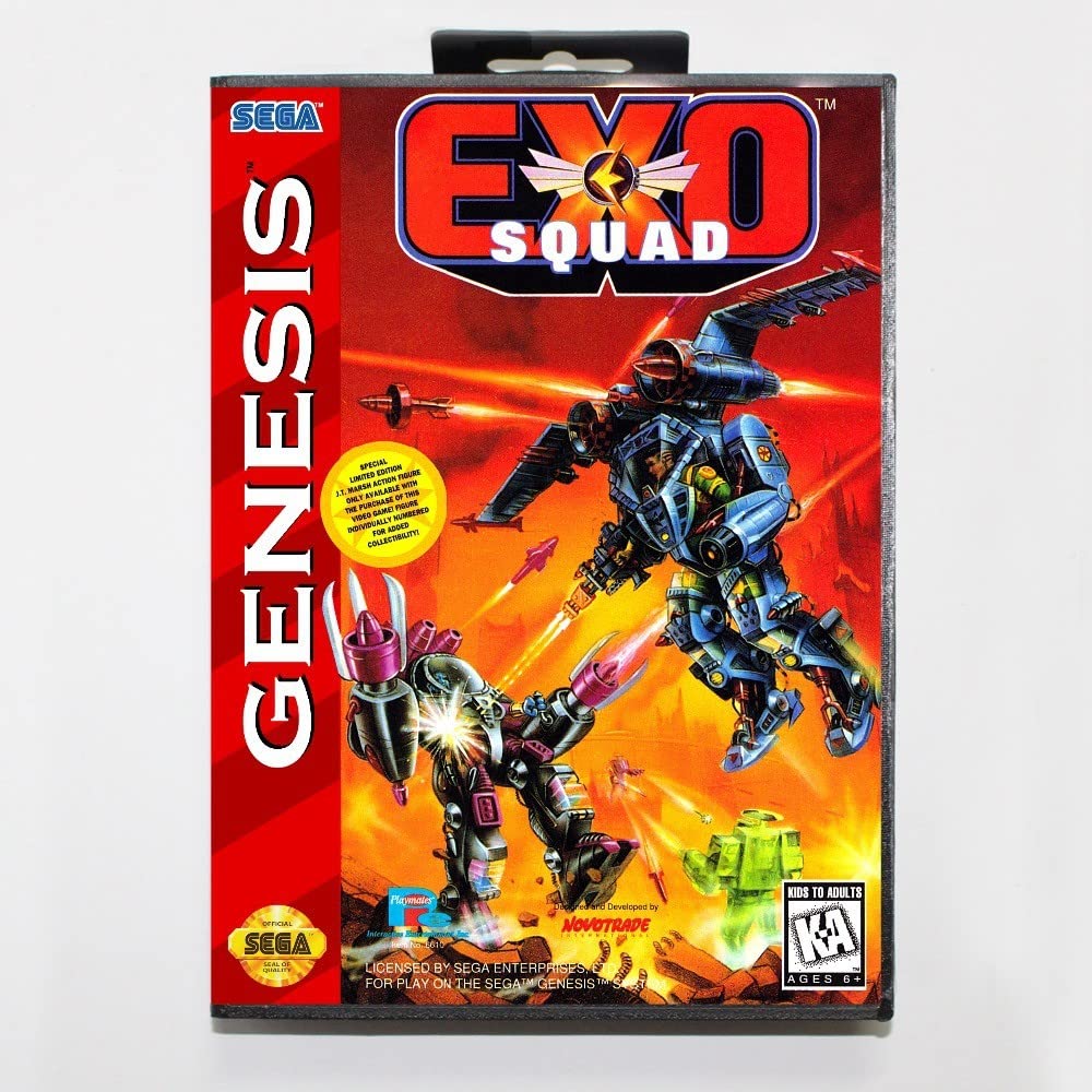 Exo Squad Game Cartridge 16 Bit MD Game Card With Retail Box For Sega Mega Drive For Genesis (Black)