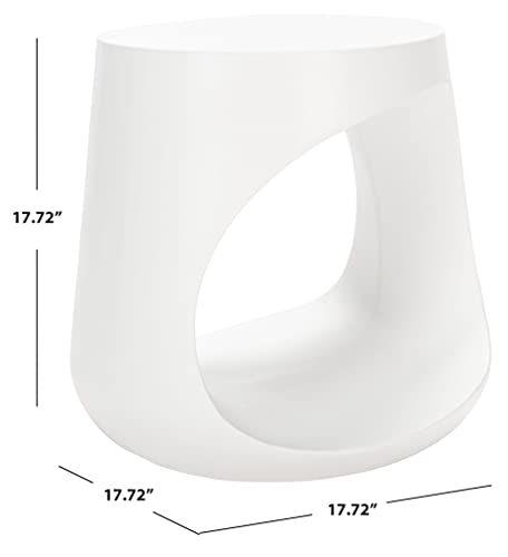 SAFAVIEH Outdoor Collection Vikki Modern Ivory Concrete Accent Table (Fully Assembled) VNN1040B