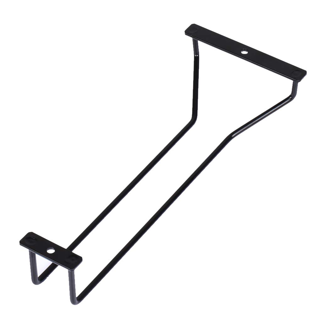 Dianoo Wine Glass Holder, Stemware Rack, Wine Glass Rack Under Cabinet With Screws, 27cm 1 Row Black