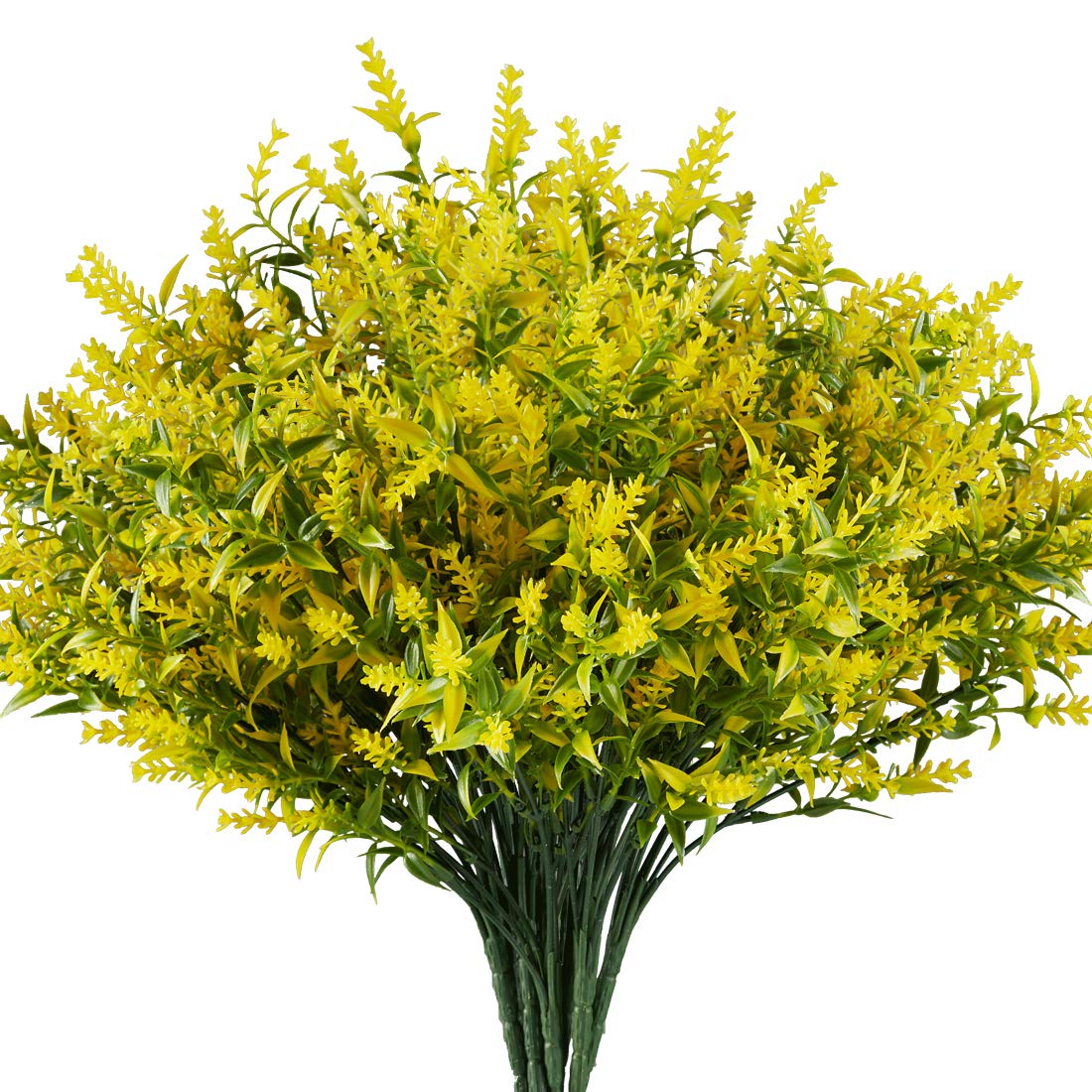 URSTOUD 6PCS Artificial Lavender Flowers,Fake Greenery Faux Plastic Artificial Flowers UV Resistant Lavender Bouquets for Wedding Hanging Bouquet Indoor Outdoor Home Garden Office Table Vase(White)