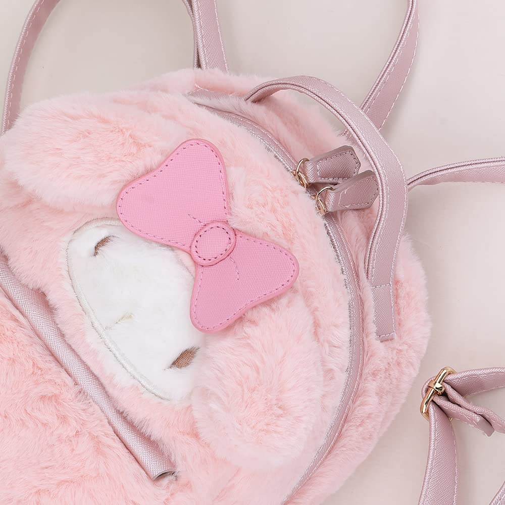 Cute Mini Kawaii Backpack Toddler - Cartoon Plush Backpack for Girls Anime Accessories Kawaii Mini Small Backpack（Pink）
