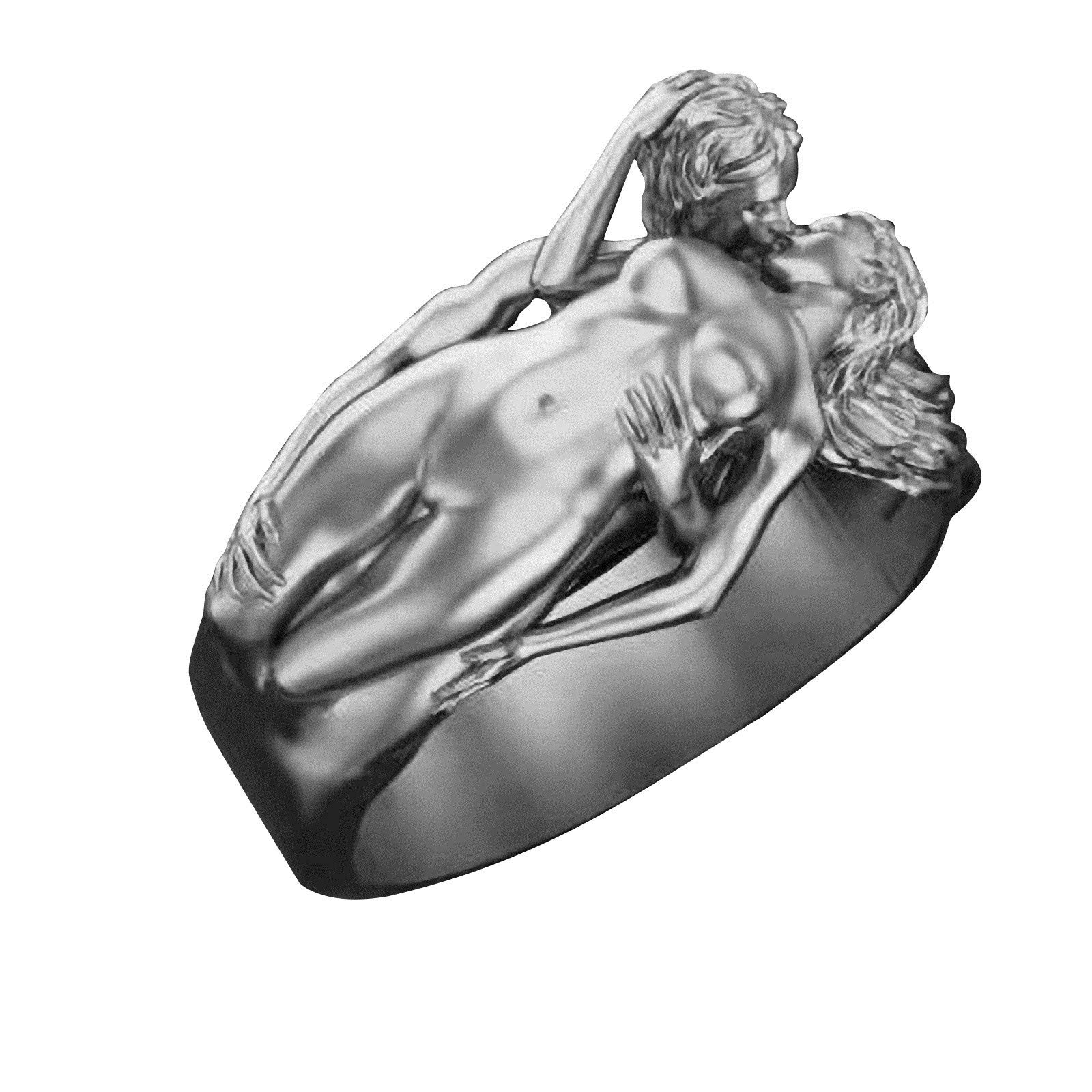 Cool Rings for Boys Series Rings Couple Women Day Valentine's Men Ring Love Exaggerated Gift And Rings Ring Lot (Silver, 8)