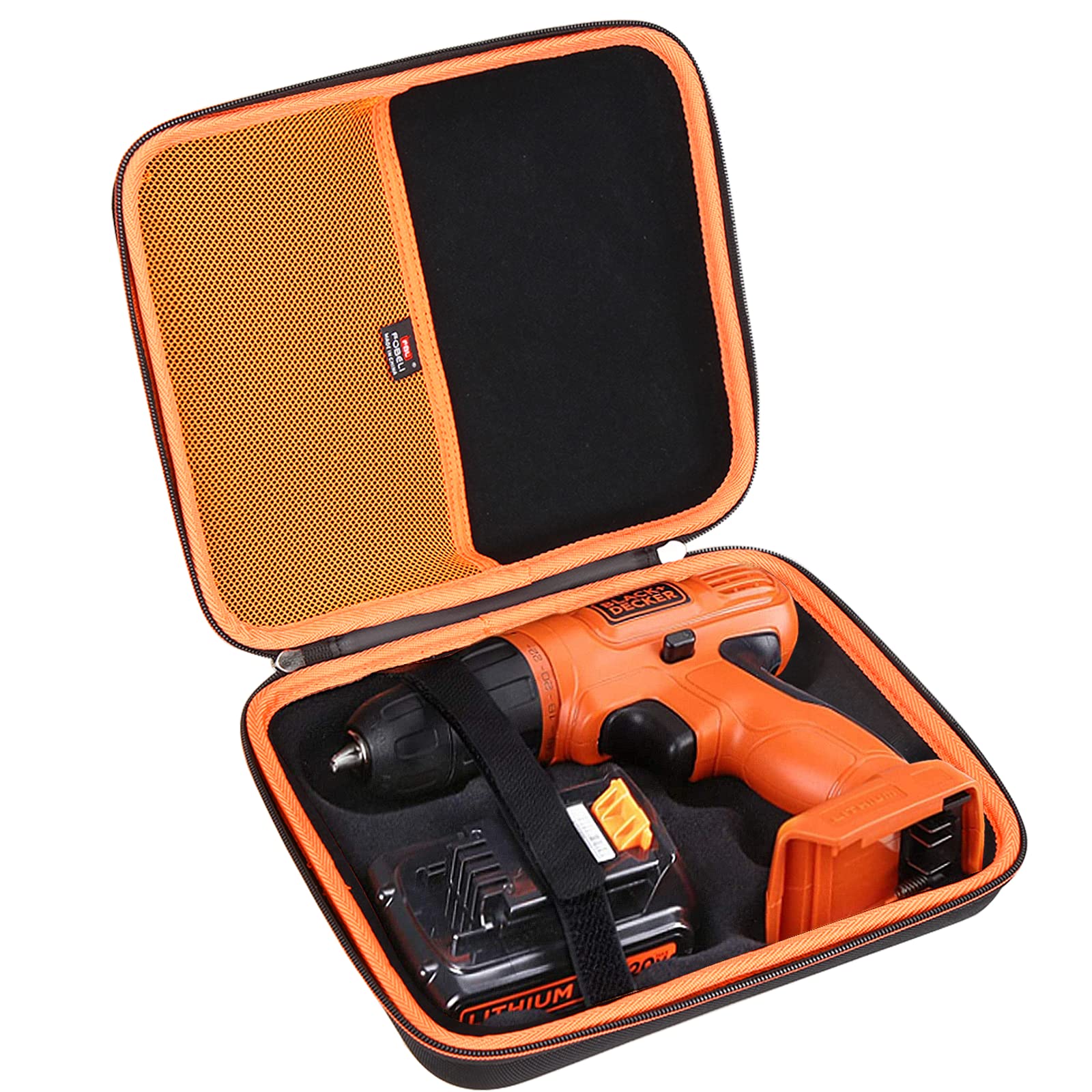 FBLFOBELI EVA Hard Carrying Case Compatible With BLACK+DECKER 20V MAX POWERECONNECT Cordless Drill/Driver + 30 pc. Kit LD120VA/LDX120CοΌTool Storage Organizer Bag With Handle (Case Only)
