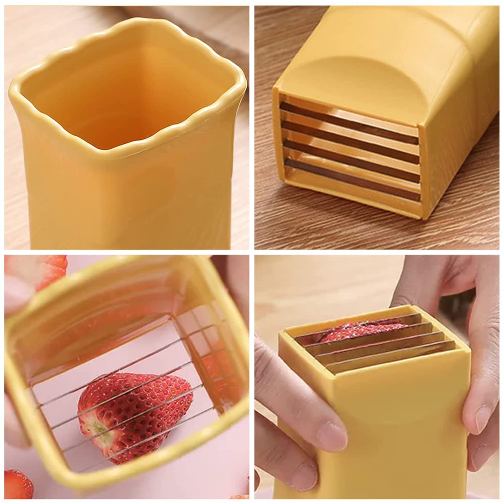 Cup Slicer - [NEW] Fruit Slicer Cup Egg Slicer, Stainless Steel Banana Strawberry Cutter, Quickly Making Soft Fruits, Vegetables Cutting Kitchen Gadget (Mixed Color (Pack of 3))