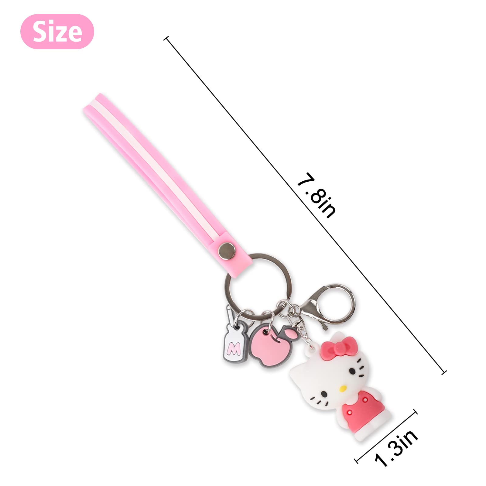 Cute Keychain for Girls - Kawaii Anime Keychain, Ladies Purse Handbag Decorative Bag Accessories (Cat)