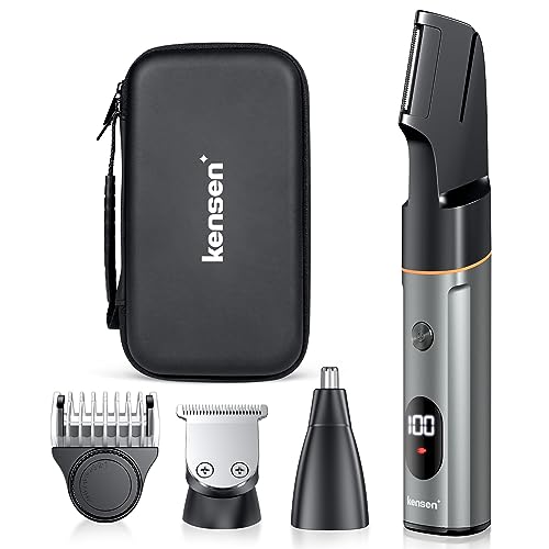 kensen 3-in-1 Body Hair Trimmer, Body Groomer Trimmer for Men, Men's Groin & Pubic Hair Trimmer, Manscaping Trimmer, Body Groomer for Men, Waterproof Male Hygiene Razor, Men's Gift (Gray)