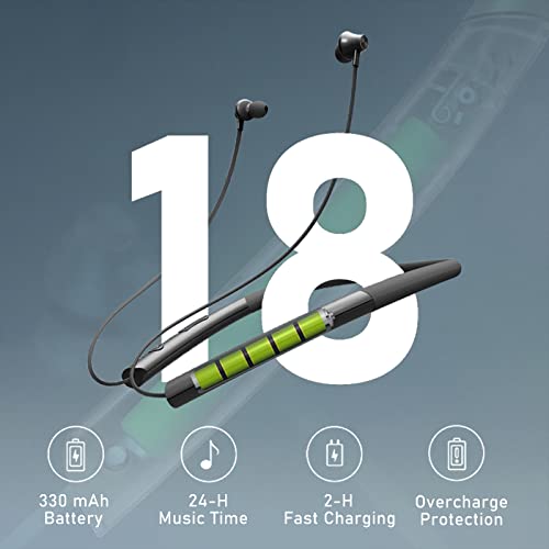 Neckband bluetooth headphones wireless neckband earbuds 240-Hrs long standby around neck bluetooth headphones IPX5 Waterproof comfortable bluetooth neckband headphones with microphone (Blue)