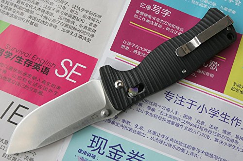 Ganzo G720-BK Tactical Folding Knife Multi Tool Window Breaker 440C Blade Black G10 Handle w/ Paper Box & Draw String Bag G720