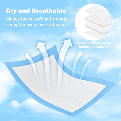 REFLYAWAY Baby Disposable Changing Pads - Soft Non-Woven Fabric (25 Pads) Underpads 13 x 18 Inches Ultra Absorbent Waterproof Protective Pee Pads for Babies, Kids, Adults, Elderly(Small Blue)