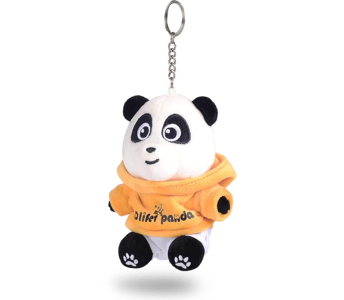 Cute Panda Plush Keychain,with Kawaii Costume Panda Bear Stuffed Animal Keychain,Panda Plushie Keychains for Backpacks,Car,Home Decor,Keychain Charms 4.7in/12cm