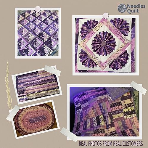 Needles Quilt Studio - 2.5" Precut 40 Fabric Strip Bundle (Amethyst Garden) | Cotton Strips Bundles for Quilting - Jelly Rolls for Quilting Fabrics Quilters & Sewing - Jellyroll Cloth for Quilts