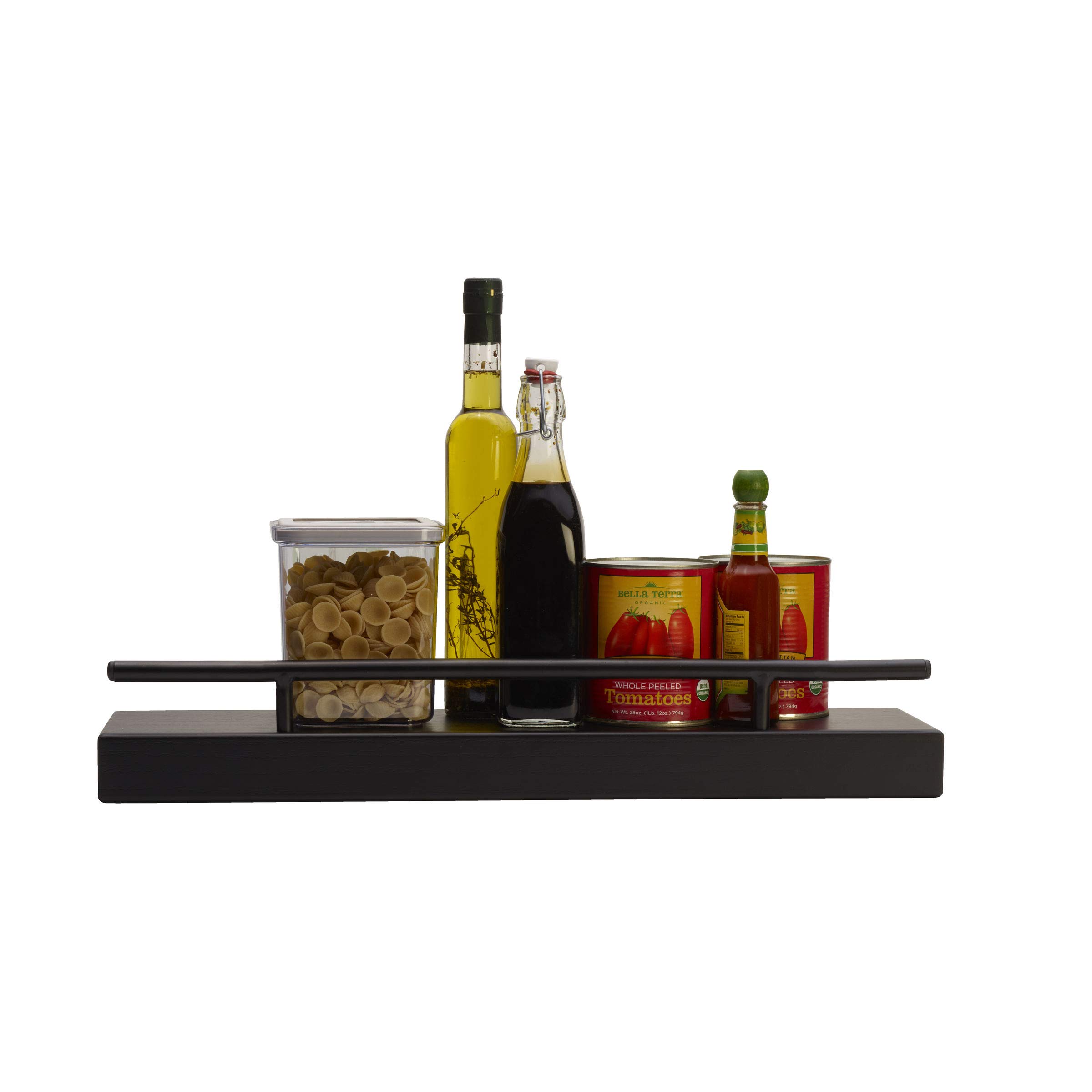 Melannco Floating Railing Shelf, 24-Inch, Black