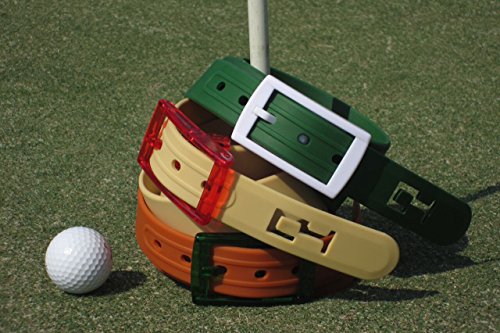 C4 Belts Summer Plaid Green Golf Belt with White Buckle - Adjustable for waist size up to 44 inch, Hypoallergenic