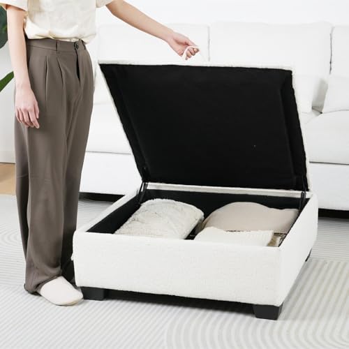 Kikihuose Modular Sectional Sofa Couch, L Shaped Couch with Storage Ottoman, Convertible Sofa with Chaise, Modern 3 Seater Comfy Couch for Living Room, Apartment, Small Space, White