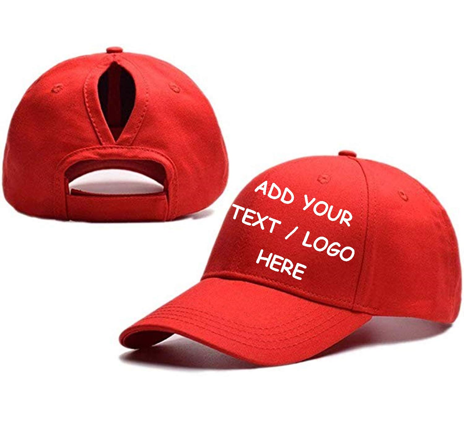 Custom Hats Add Your Text/Logo Womens Ponytail Messy Buns Mesh Trucker Baseball Caps