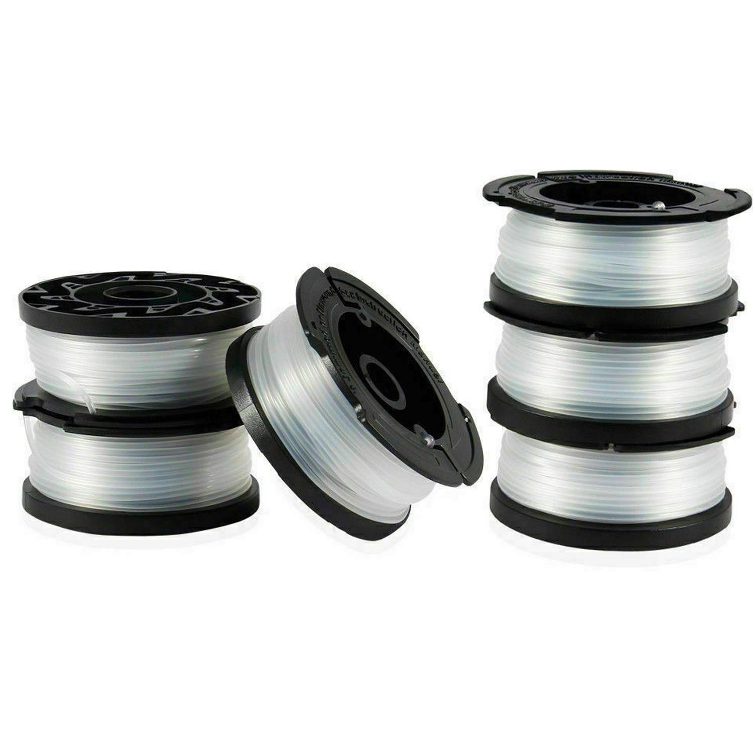 ConPus Weed Eater Replacement Parts Compatible with Black&Decker AF-100 GH600 GH900,Replacement RC-100-P Spools Caps&Springs and 30ft 0.065" String Trimmer Line,(6 Spools+1 Cap+1 Spring)
