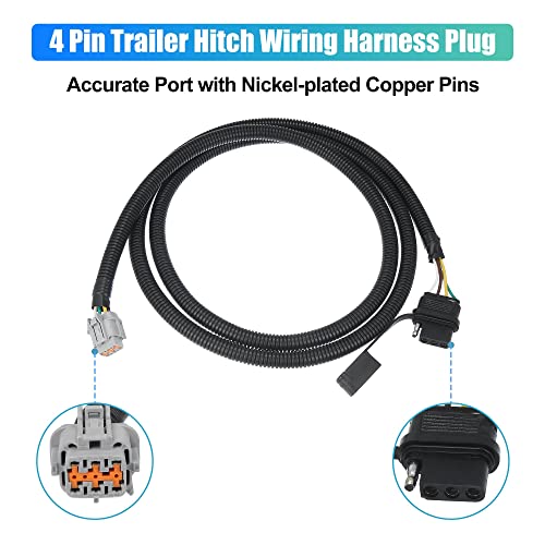 X AUTOHAUX 4 Way Flat Trailer Wiring Harness for Nissan Frontier 2005-2022 for Nissan Xterra Pathfinder for Suzuki Equator 2009-2012 Running Signal Light Tow Package Require