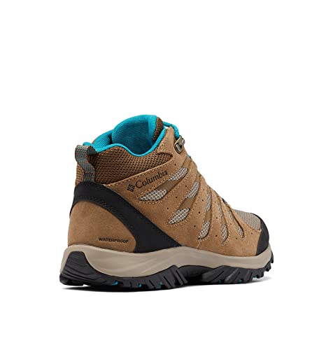 Columbia Women's Redmond III Mid Waterproof Walking Shoe Hiking, Khaki II/Sea Level, 10
