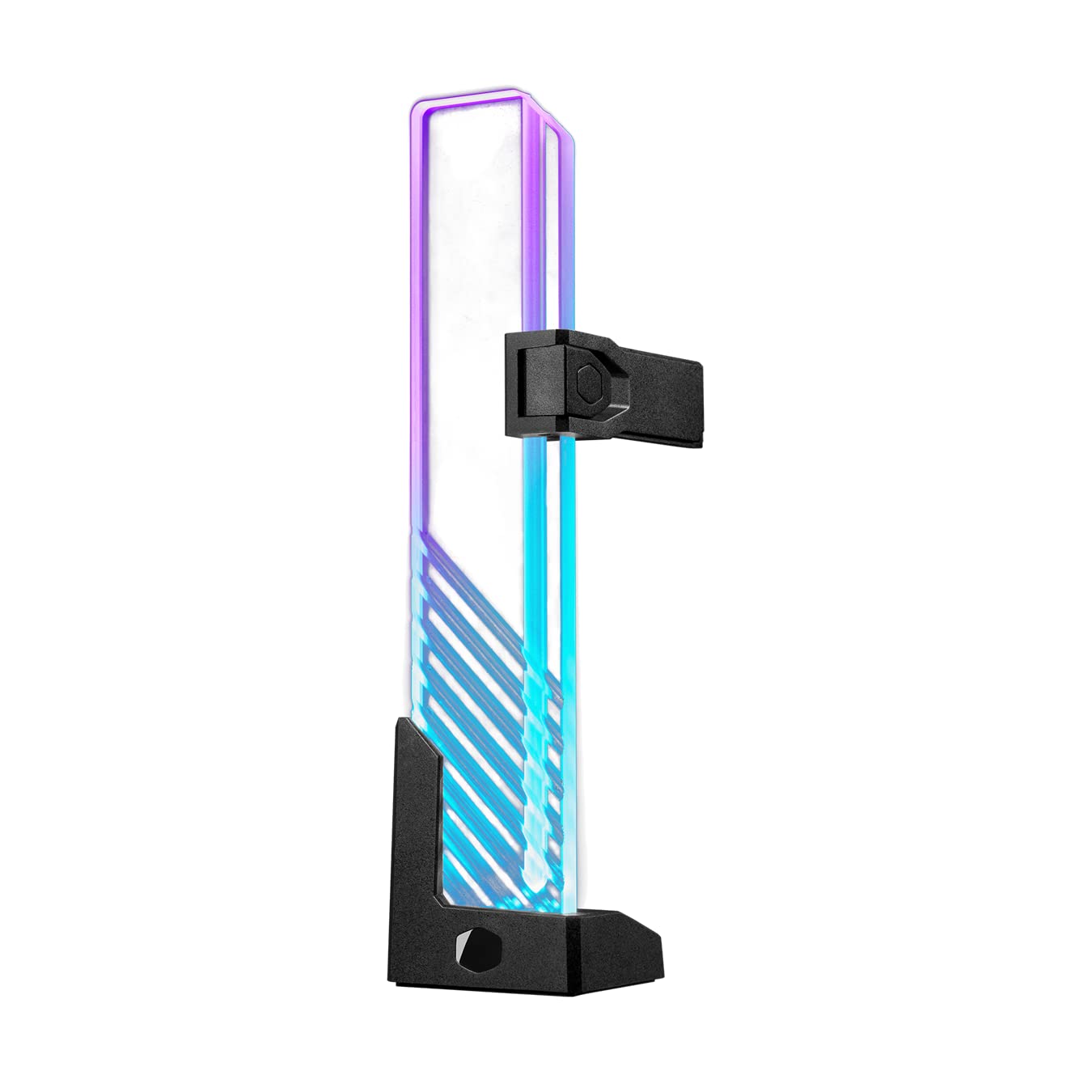 COOLERMASTE R GPU Support Bracket ARGB 3-Pin, Edge-Lit Tempered Glass, Transparent Universal GPU Bracket