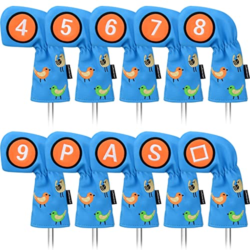 Craftsman Golf Birdie Birds Blue 10pcs/set Golf Club Iron Headcovers Cover Set