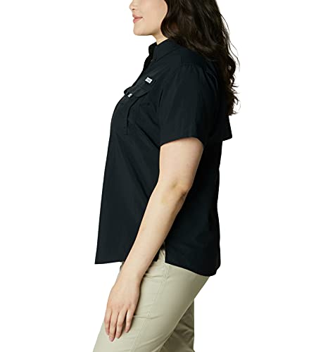Columbia Women’s PFG Bahama Short Sleeve Shirt, Black, Medium