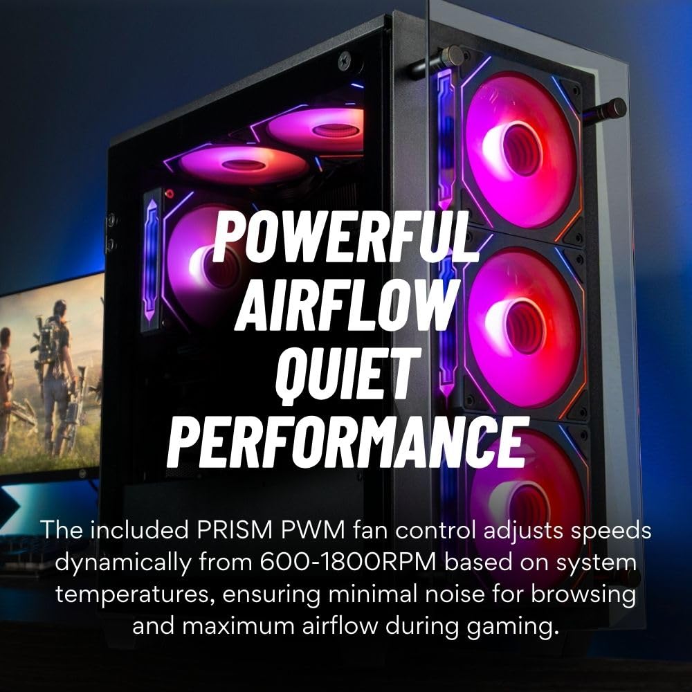 Empowered PC Stratos Micro Gaming Desktop - NVIDIA GeForce RTX 4070 TI Super, AMD Ryzen 7 5700X3D, 32GB DDR4 RAM, 1TB NVMe SSD + 3TB HDD, WiFi, Windows 11 Home - RGB Gamer Computer