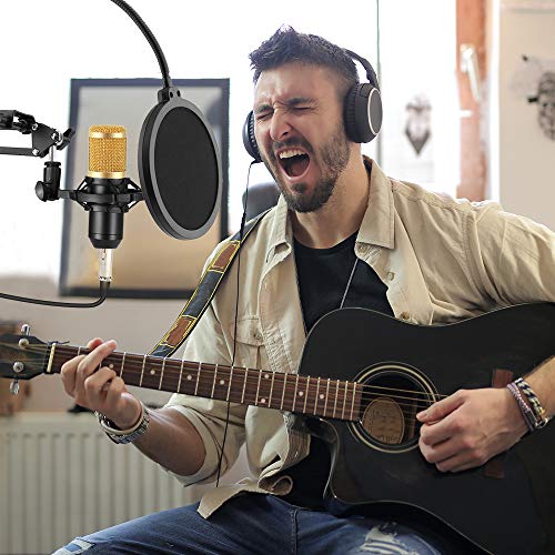 Condenser Microphone Recording Studio USB Computer PC Microphone Kit 192kHz/24bit with Adjustable Scissor Arm Stand Shock Mount for Instruments Voice Overs Recording Podcasting YouTube Karaoke Game