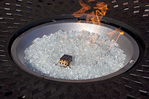Fire Sense 62365 Premium Sparkling Reflective Tempered Fire Glass for Outdoor Fireplace Gas or Propane Fire Pits Easy to Install & Stimulate Viewing Experience - 10 Lbs - Crystal Clear