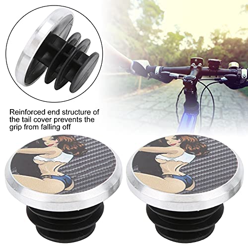 DAUERHAFT Bike Handlebar End Plugs, Easy to Install and Remove Exquisite Workmanship Handle Bar Plugs 0.6-0.8in with Unique Pattern for Mountain Bike for Road