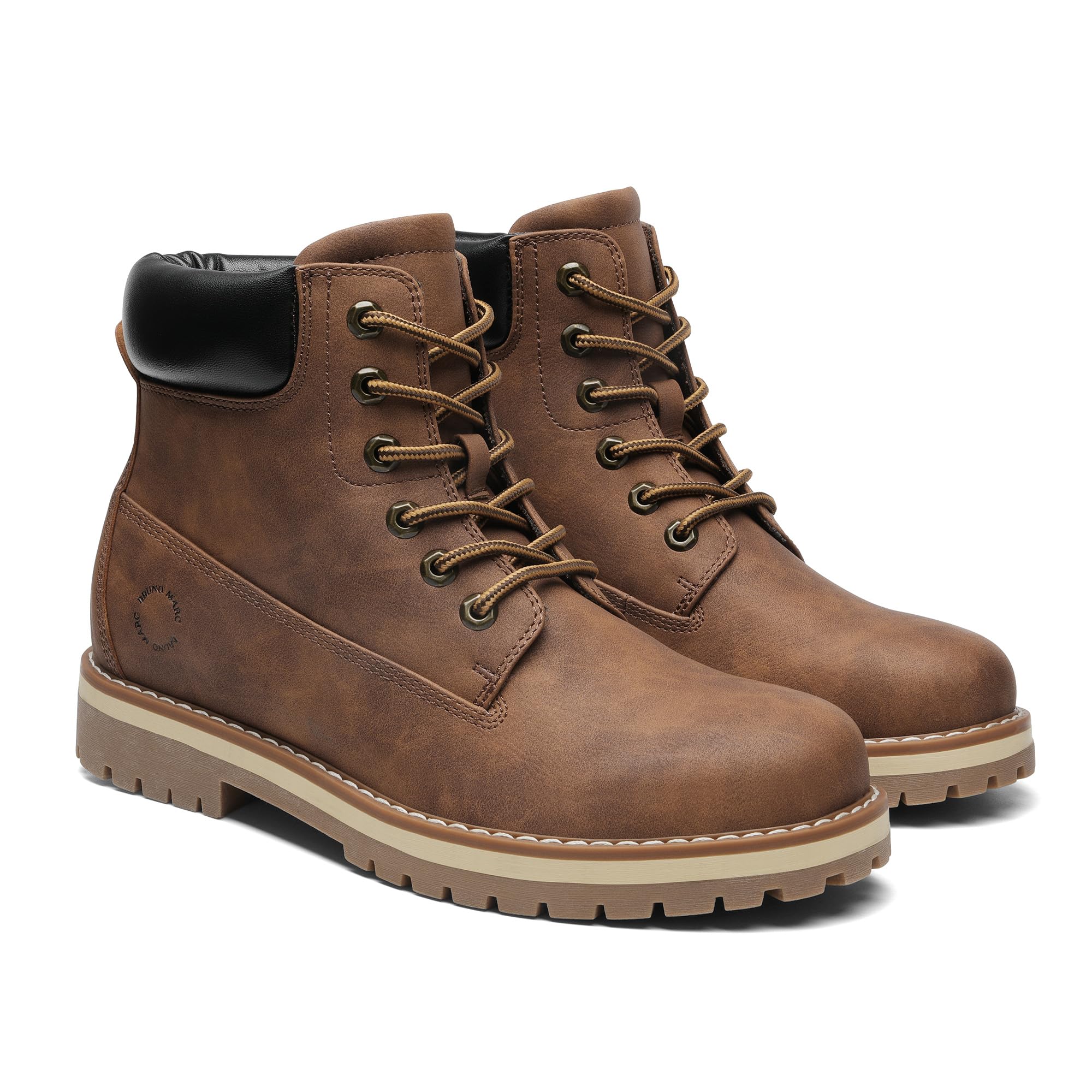 Bruno Marc Men's Insulated Winter Snow Boots Outdoor Warm Cold-Weather Work Boots,BROWN,Size 9.5,SBSB226M