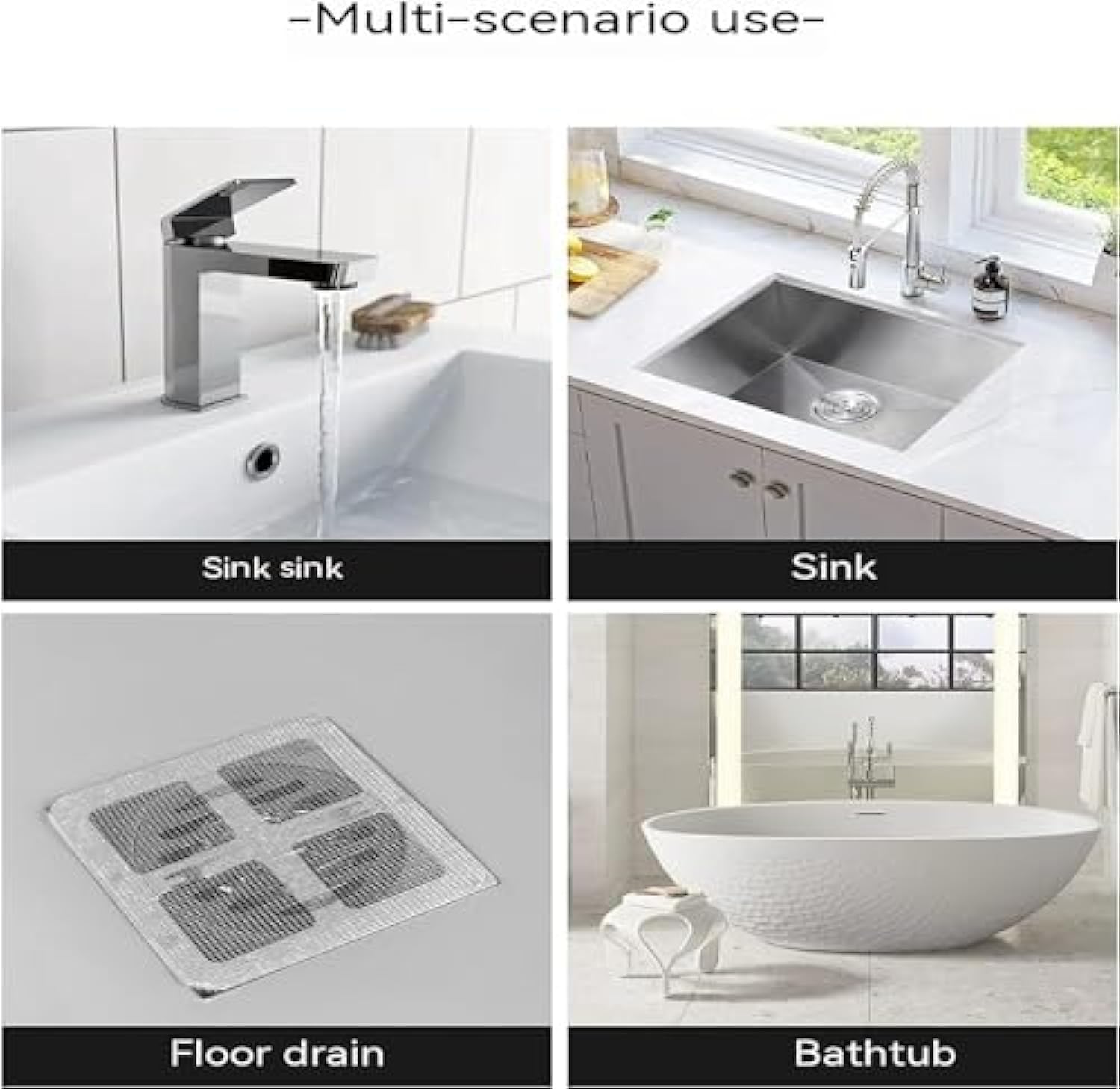 Generic 30 Pack Disposable Shower Drain Hair Catcher: Floor Hair Drain Stickers Mesh Stickers - Drain Cover Hair Catcher for Bathroom Laundry Bathtub Kitchen Sink Sewer Filter Screen (30PCS White)