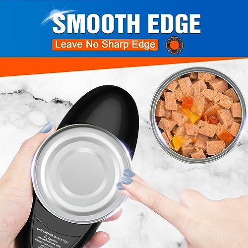 One Touch Electric Can Opener, Hands Free Automatic Can Openers Fit Different Cans with No Sharp Edges for Kitchen, Food Safe Battery Can Opener Kitchen Essential