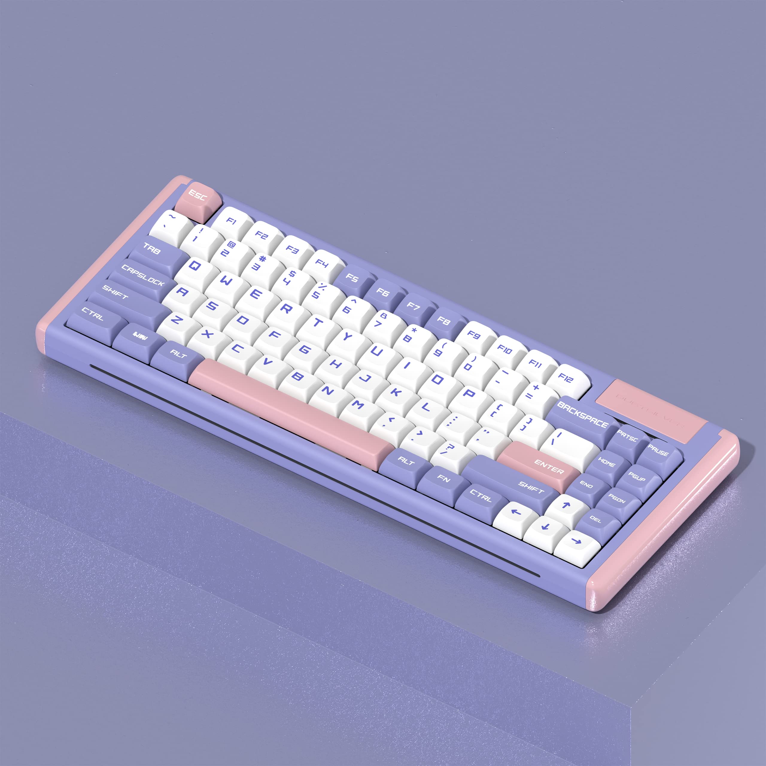 DUSTSILVER Wireless Mechanical Gaming Keyboard RGB Backlit Linear Black Switch 1000Hz Faster Throughput BT 5.0/2.4G/USB 3 Connections 84 Keys Hot-swappable Macro Keyboard with Detachable USB Cable