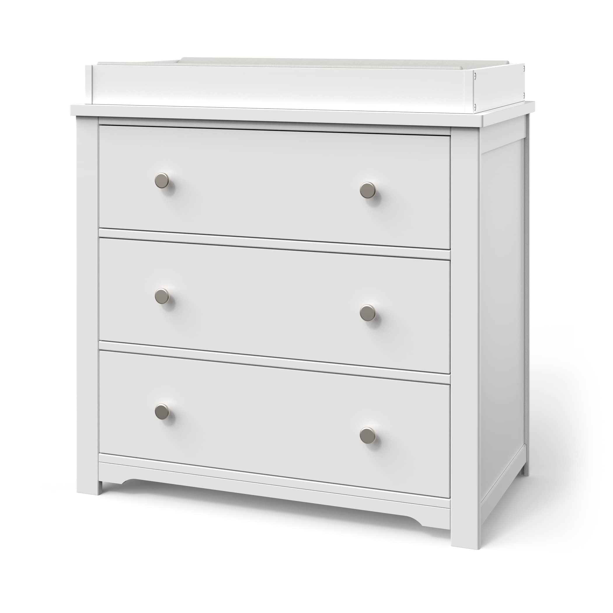 Child Craft Cottage Curve Crib and Dresser Nursery Set, 3-Piece, Includes 4-in-1 Convertible Crib, 3 Drawer Dresser, and Changing Table Topper, Grows with Your Baby (Dapper Gray)