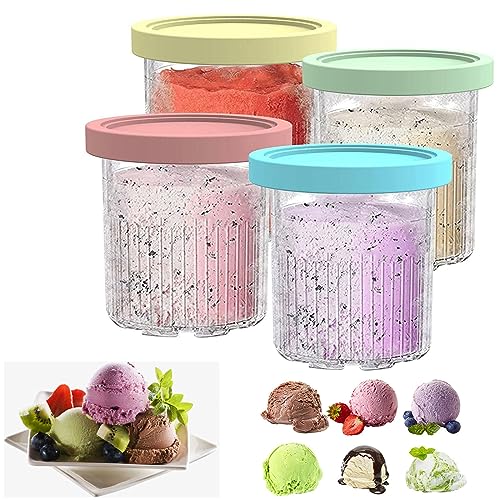 REMYS Creami Containers, for Ninja Ice Cream Maker Pints,24 OZ Ice Cream Pint Cooler Dishwasher Safe,Leak Proof Compatible with NC500,NC501 Series Ice Cream Makers