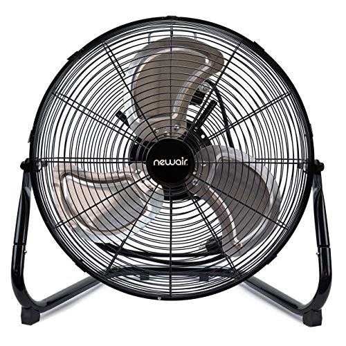 NewAir Floor Fan, 18" High Velocity Industrial Portable Shop Fan with 3 Speed Settings, WindPro18F,Black