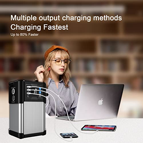 Inorising Portable Power Station Generator Explorer 350W,88000mAH Generator Lithium Battery Backup Power Supply 110V AC Inverter for Outlet Outdoors Camping Fishing Emergency (Grey)