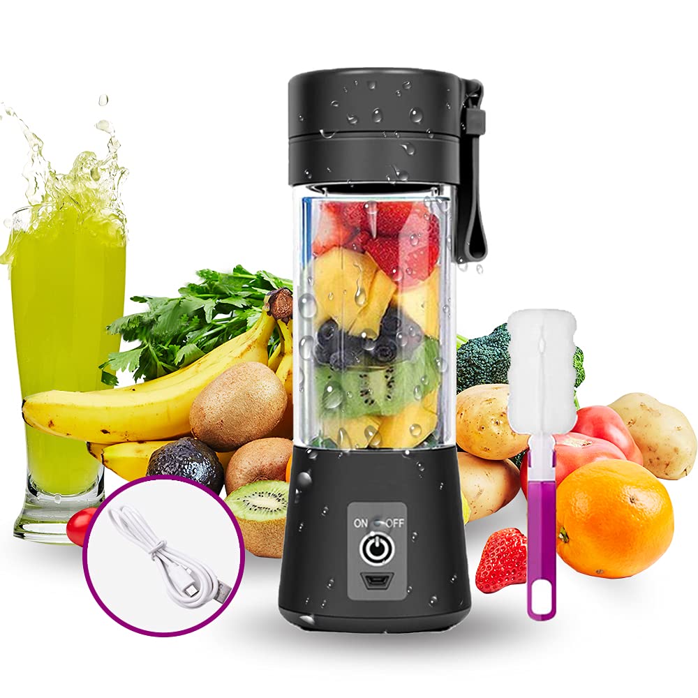 Feadem Portable Blender, USB Rechargeable, 380ml Capacity, 6pcs Stainless Steel Blades, Easy to Use and Clean