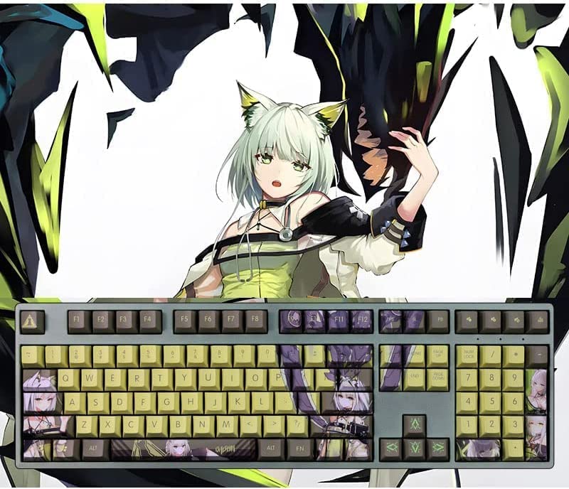 ENTY Arknights Mechanical Keyboard Keycaps Accessories OEM Profile PBT Keycaps Kaltsit Skadi Gaming Keyboard Caps for DIY Mechanical Profile Custom Keycaps (5)