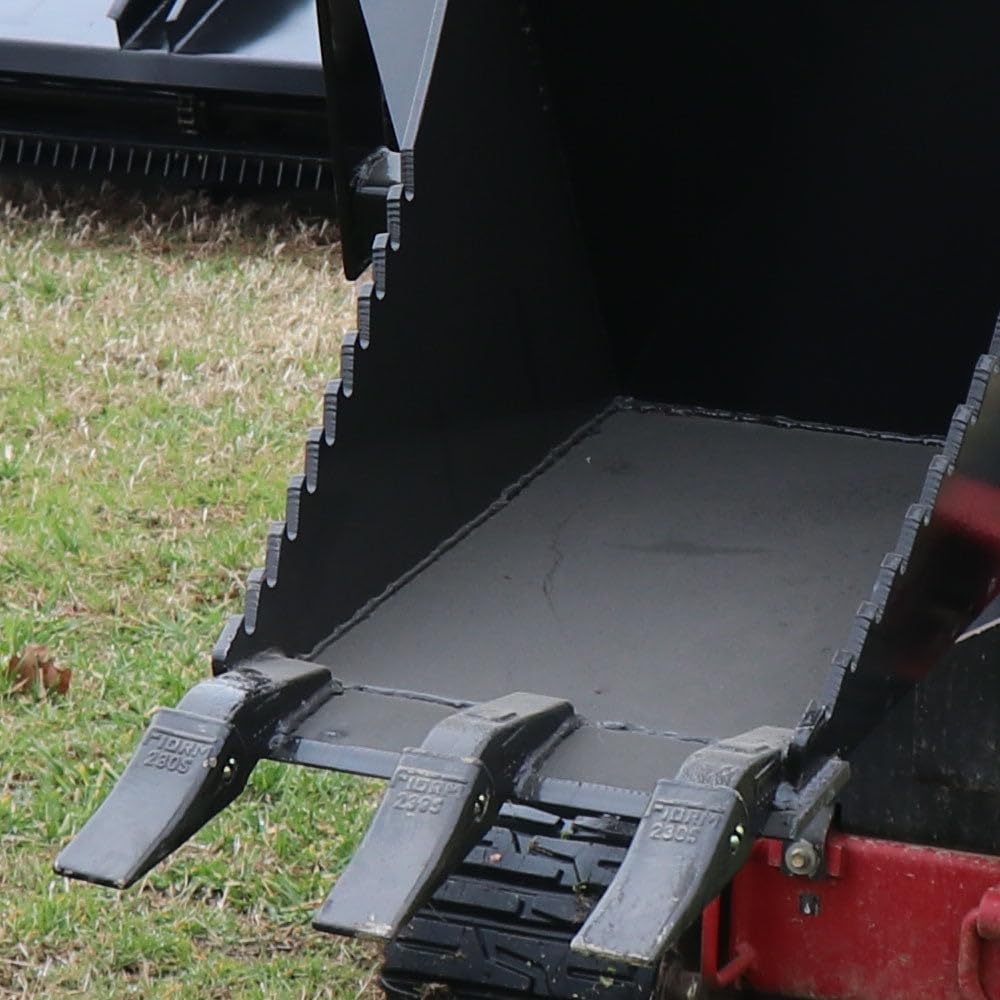 Titan Attachments Mini Skid Steer Stump Bucket Grapple, Quick Tach Mounting Style, Ideal for Tree Stumps, Roots, Buried Rock, Single 3,000 PSI Cylinder
