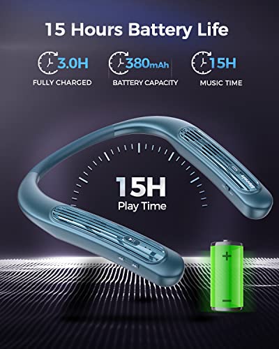 Neckband Bluetooth Speakers,BBH-939 Portable Bluetooth Speakers Wireless Wearable Speaker CVC 8.0 Noise Cancelling 3D Surround Sound Personal Sport Speaker with Mic for Home&Outdoor(Blue 2023)