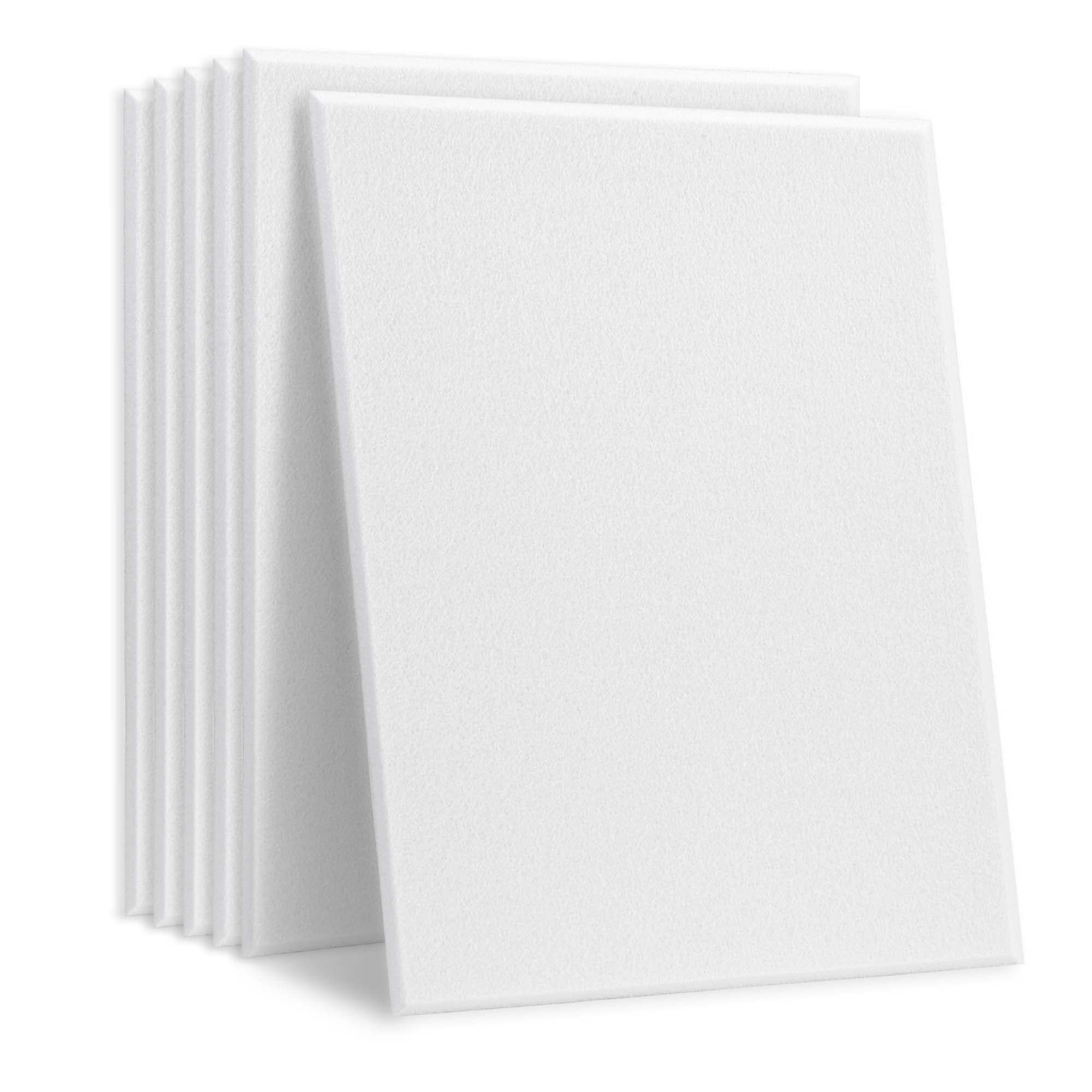 VANCORE 6 Pack Acoustic Panels 16"x 12"x 0.4" Sound Proof Padding, Sound Blocking Absorbing Padding for Wall Ceiling Acoustic Treatment for Home Office Decoration, White