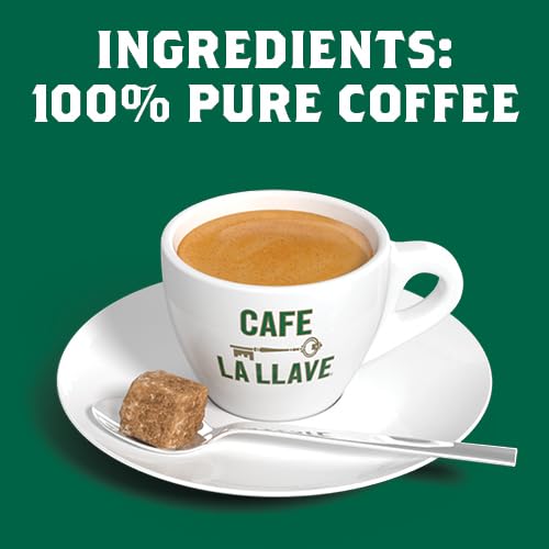 Cafe La Llave Decaf (8.8 ounce) Espresso Dark Roast Coffee, (Pack of 12)
