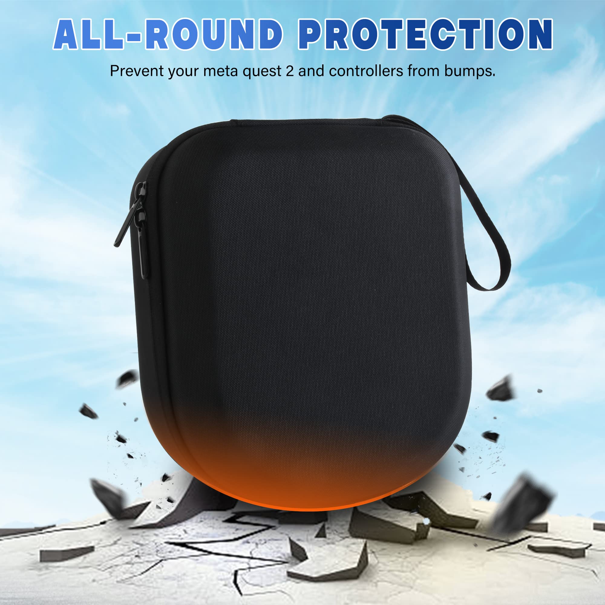 CyberSoldier Carrying Case for Oculus Quest 2, Durable Lightweight Portable Hard VR Case, Protective Carrying Case Compatible with Oculus Quest 2 Elite Strap Suitable for Travel & Home Storage.