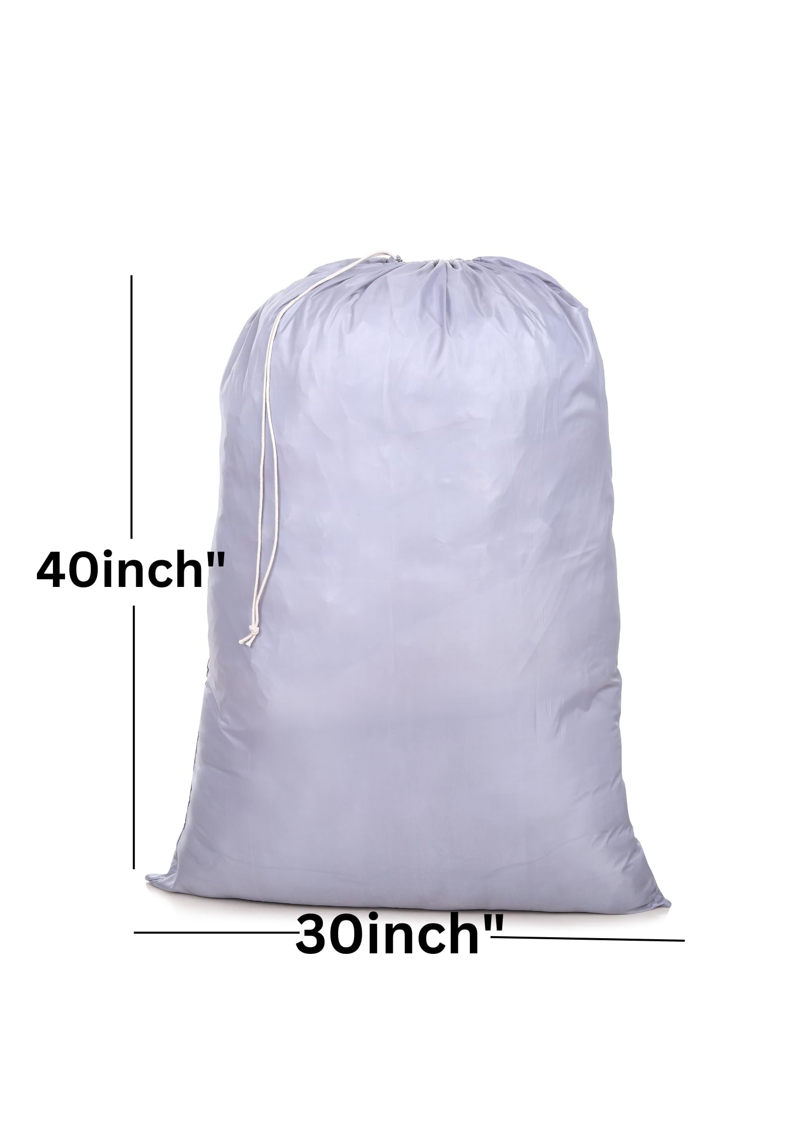 Extra Large Laundry Bag,with Drawstring Closure, 40"x30", for college, dorm and apartment dwellers (Pack of 1) (light grey)