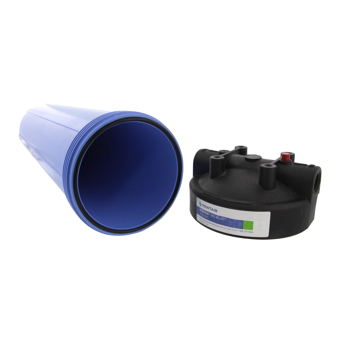 Pentair Pentek 150467 Big Blue Filter Housing, 3/4" NPT #20 Whole House Heavy Duty Water Filter Housing with High-Flow Polypropylene (HFPP) Cap and Pressure Relief Button, 20-Inch, Black/Blue