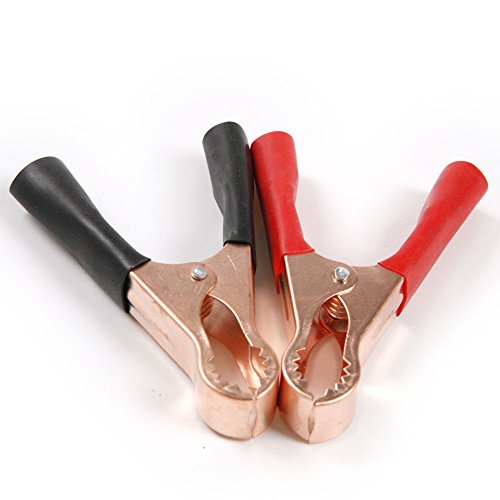 Insulated Alligator Clips Durable Heavy Duty Black & Red Boot Metal Spring Loaded Truck Car Battery Electric Test Clips Lead Probe Alligator Clamps (50A 10-PACK)