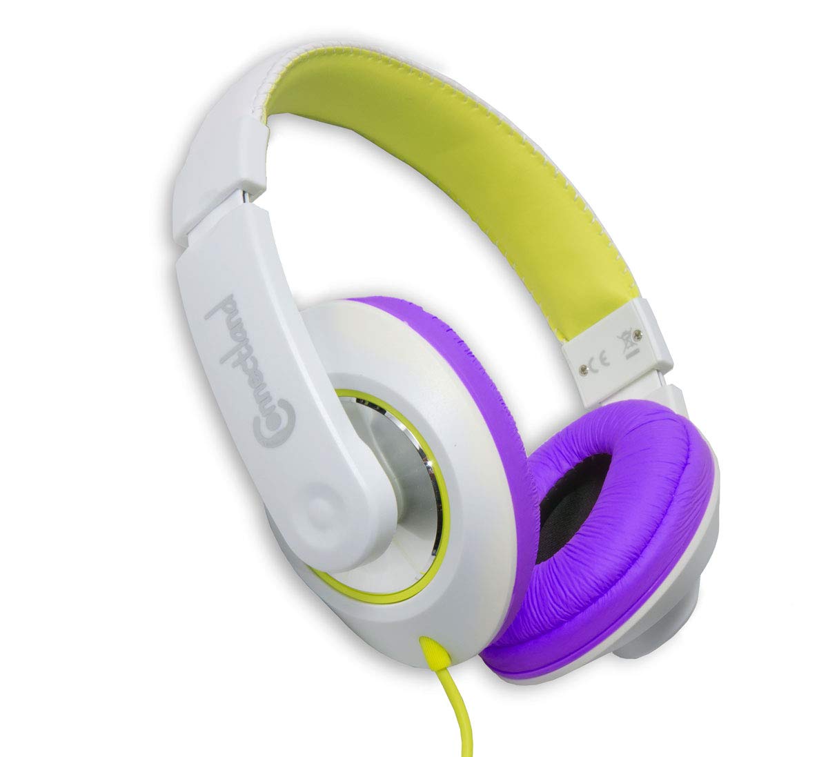 Connectland Over Ear 3.5mm Wired Headphone, Microphone Lightweight Adjustable Headband For Kids,Teens,Adults. iPhone iPad Tablet, Yellow CL-AUD63033