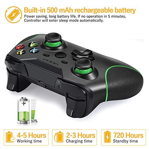 GLOWANT Wireless Controller Replacement for Xbox One Controller,2.4G Wireless Gamepad Joystick with Dual Vibration and Built-in 500mAh Rechargeable Battery Compatible with Xbox one(BL)